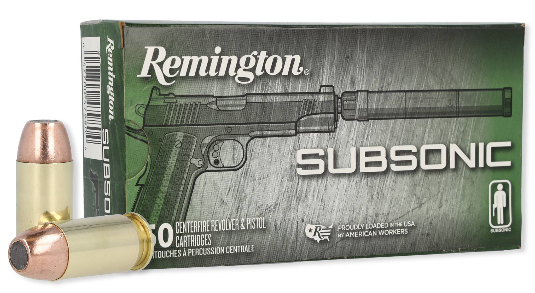 Buy Subsonic Handgun 45 Auto Ammo | 230 Grain, 830 FPS | Remington